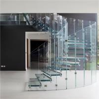 China Supermarket Laminated Safety Glass Spiral Staircase Handrail for Indoor Decoration for sale