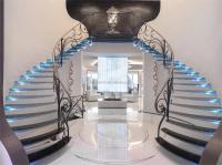China Supermarket Laminated Safety Glass Spiral Staircase Handrail for Indoor Decoration for sale