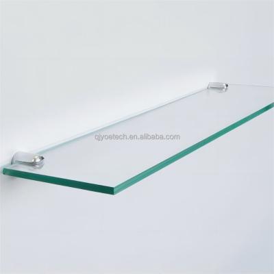 China Fine Polished Edge Flat Tempered Safety Glass Shelf for Bathroom Decorative Design for sale