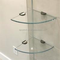 China Quarter Circle Wall Mounted Magic Corner Tempered Glass Shelf for Bathroom Decoration for sale