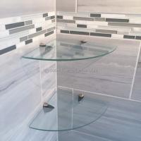 China Quarter Circle Wall Mounted Magic Corner Tempered Glass Shelf for Bathroom Decoration for sale