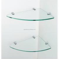 China Quarter Circle Wall Mounted Magic Corner Tempered Glass Shelf for Bathroom Decoration for sale