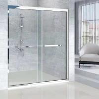 China Frameless Clear Tempered Glass Black Profile Walk in Shower Screen Shower Door for Industrial for sale