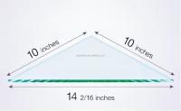 China Wall Mounted Triangle Shape Flat Tempered Glass Shelf for Interior Bathroom Decoration for sale
