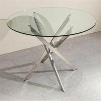 China 8mm Tempered Glass Top Dining Table with Modern Furniture Frame in Customized Color for sale