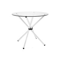 China 8mm Tempered Glass Top Dining Table with Modern Furniture Frame in Customized Color for sale
