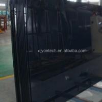 China 8mm Black Silkscreen Print Tempered Toughened Table Top Glass with Round Polished Edge for sale