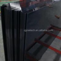 China 8mm Black Silkscreen Print Tempered Toughened Table Top Glass with Round Polished Edge for sale