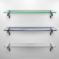China Home Furniture 6/8/10mm Tempered Glass Corner Shelf with Single Double Layer Brackets for sale