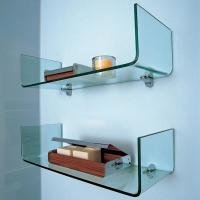 China Wall Mount Triangular Shower Shelf for Bathroom Flat Tempered Glass Corner Bath Shelf for sale