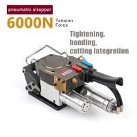 China 6000N Strap Tension Force Pneumatic 32mm PET Strapping Tools Handheld Plastic Wrapping Machine with Pneumatic free buckle for sale