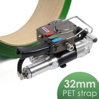 China Pneumatic Strapping Tool Semi-automatic 6000N Max.Tension Strapping Machine for 32mm PP/PET Hand Carton Packing Tensioner Cutter for sale