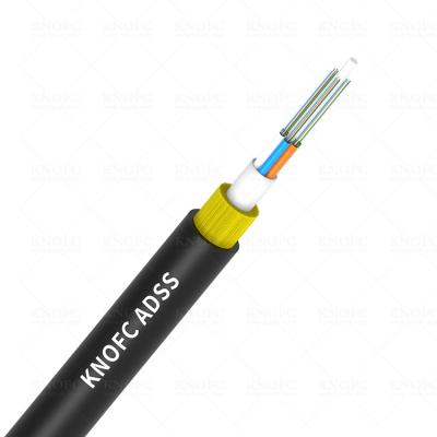 China 24 Core G652D Span 100M HDPE Jacket Kevlar Yarn ADSS Fiber Cable for sale