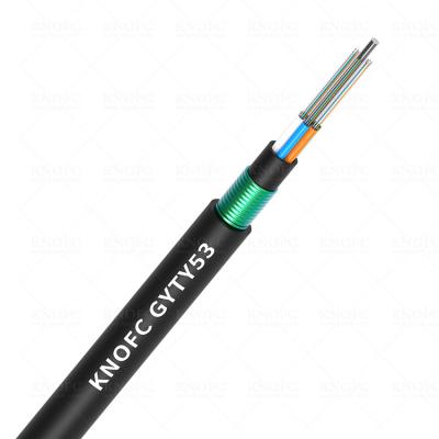 China Double Jacket Armored 24 Core GYTY53 Underground Fiber Optic Cable for sale