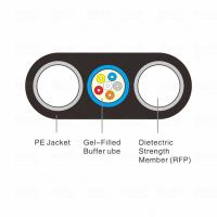 China 12 Core G652D HDPE Jacket Aerial GYFXTBY Flat Drop Fiber Cable 5x8mm for sale