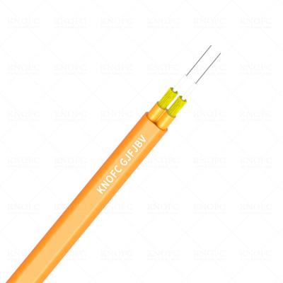 China Flat Twin Duplex Fiber Optic Cable GJFJBV 2 Core 2.2x4.2mm Indoor Distribution for sale