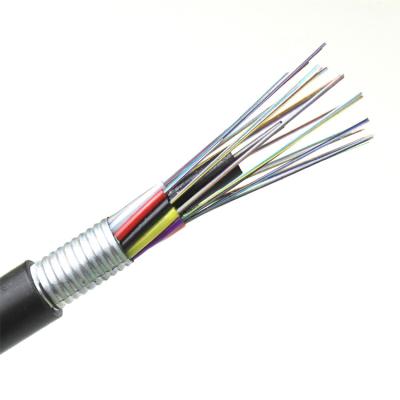 China Armored underground Single Mode 96 core fiber optic cable GYTA for sale
