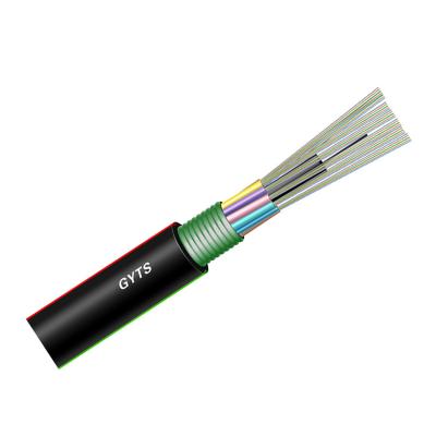 China GYTS Fiber Optic Cable 48 Core G652D Steel Central Strength Member Outdoor for sale