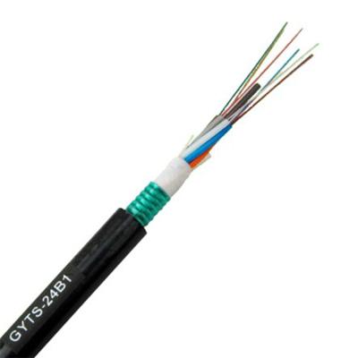 China GYTS Single Mode Duct 24 Core Armoured Fiber Optic Cable for sale