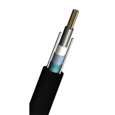 China GYXTW Loose Tube 12 Core Single Mode Fiber Optic Cable with Two Steel Wire Armor 8mm for sale