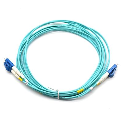 China OM3 LC-LC Multimode Duplex 2M 3M 5M Fiber Optic Patch Cord for sale