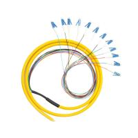 China LC UPC 12 Core Bundled Optic Fiber Patch Cord for sale