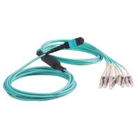 China Duplex 3.0mm OM3 MPO-LC Breakout Cable 8 Fiber MTP MPO Patch Cord for sale