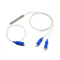China SC UPC Connector Steel Tube FTTH 1x2 Fiber Optic PLC Splitter Low Insertion Loss for sale