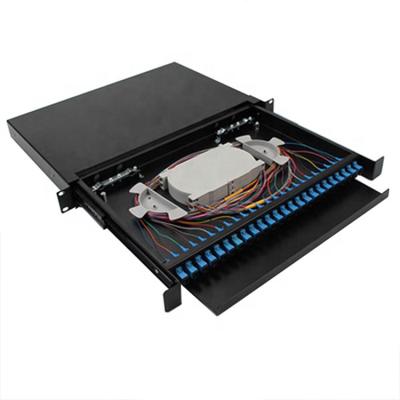 China SC Fibre Patch Panel Rack Mount 1U Fiber Optic Terminal Box for sale