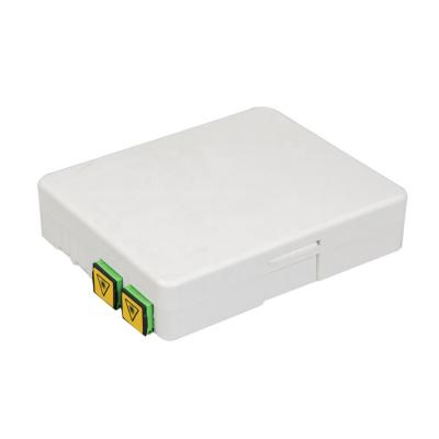 China Small Desktop FTTH 2 Port ABS PC Fiber Optic Outlet Box for sale