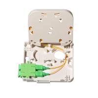 China Fiber Optic Faceplate 2 Port FTTH Wall Mount Termination Box 86x86x21mm White for sale