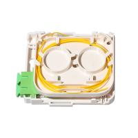 China Fiber Optic Faceplate 2 Port FTTH Wall Mount Termination Box 86x86x21mm White for sale
