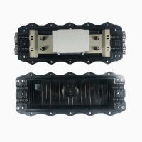 China 144 Core Underground Inline Fiber Optic Splice Closure IP68 PC Black 425mm for sale