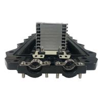China 144 Core Underground Inline Fiber Optic Splice Closure IP68 PC Black 425mm for sale
