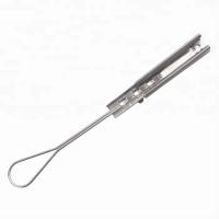 China FTTH Fiber Optic Cable Clamp Stainless Steel 220mm Drop Wire Tension Clamp 1.5kN for sale