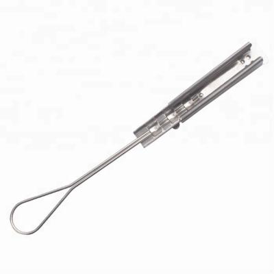 China FTTH Fiber Optic Cable Clamp Stainless Steel 220mm Drop Wire Tension Clamp 1.5kN for sale