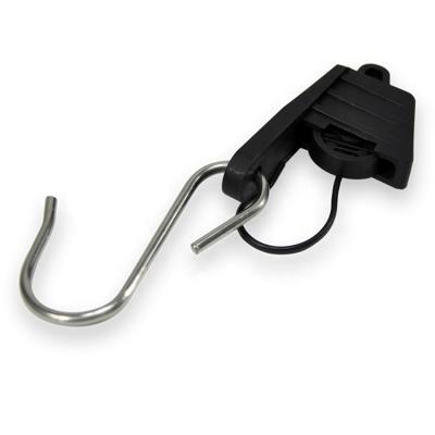 China FTTH Drop Cable S Hook Clamp 8.5cm Plastic 4KN Max Load for Fiber Optic Telecom for sale