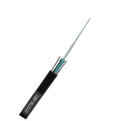 China HDPE GYXTW Central Tube Aerial Fiber Optic Cable 6 Core SM Steel Wire 8mm for sale