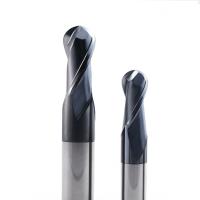 China 2 Flute Carbide Ball End Mill ALCRN Coating for 45HRC Steel for sale