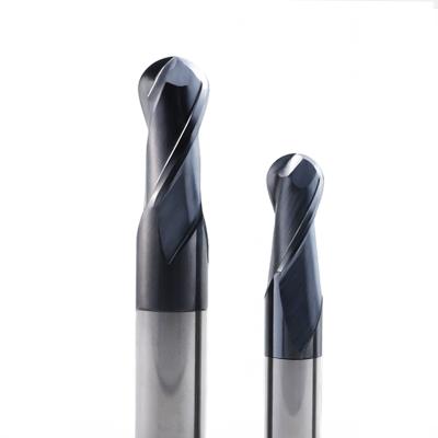 China 2 Flute Carbide Ball End Mill ALCRN Coating for 45HRC Steel for sale