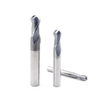 China 2 Flute Carbide Ball End Mill ALCRN Coating for 45HRC Steel for sale