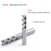 China Carbide U-Groove End Mill for Aluminum 3 Flute DLC Coated for sale