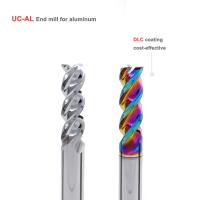 China 3 Flute DLC Coated Carbide End Mill for Aluminum CNC Cutting for sale