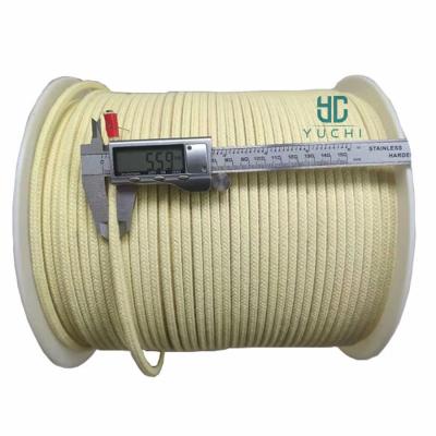 China 5.5x5.5mm Kevlar Aramid Cord Rope for Tamglass Tempered Glass Furnace High Strength for sale