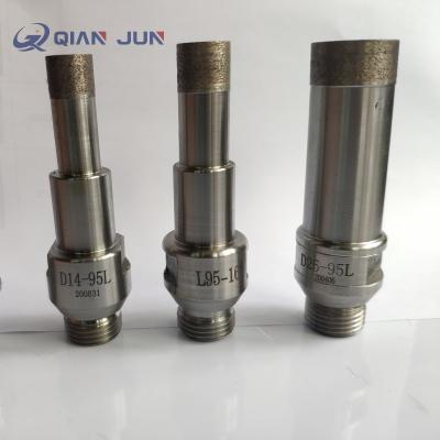 China Threaded Glass Diamond Core Drill Bits 3-200mm Diameter with 75mm/95mm Length for Industrial Glass Drilling for sale