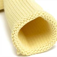 China Cut Resistant Aramid Fiber Kevlar Rib Knit Sleeve - 5000 Items Available with Long Stripe Cuff Design for sale
