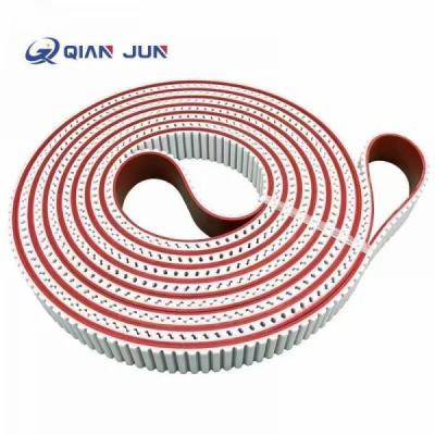 China High Torque HTD 3M 5M Red Rubber Coated Timing Belts for Glass Machinery ±0.05mm Precision for sale