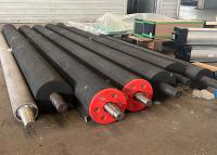 China Round Disc Rubber Conveyor Rollers Mild Steel Conveyor Belt Tracking Roller for sale