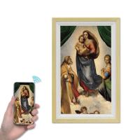 China Smart Canvas LCD Signage Display Wooden Electronic Picture Frame NFT Wall Art for sale