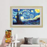 China Smart Canvas LCD Signage Display Wooden Electronic Picture Frame NFT Wall Art for sale